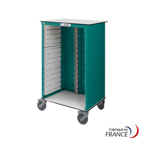 Mobile medical cabinet for contiguous drawers with central code lock ...